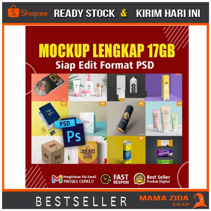 Jual Paket Lengkap 17GB Template Desain Mockup Lengkap Photoshop Psd Siap Edit | Shopee Indonesia