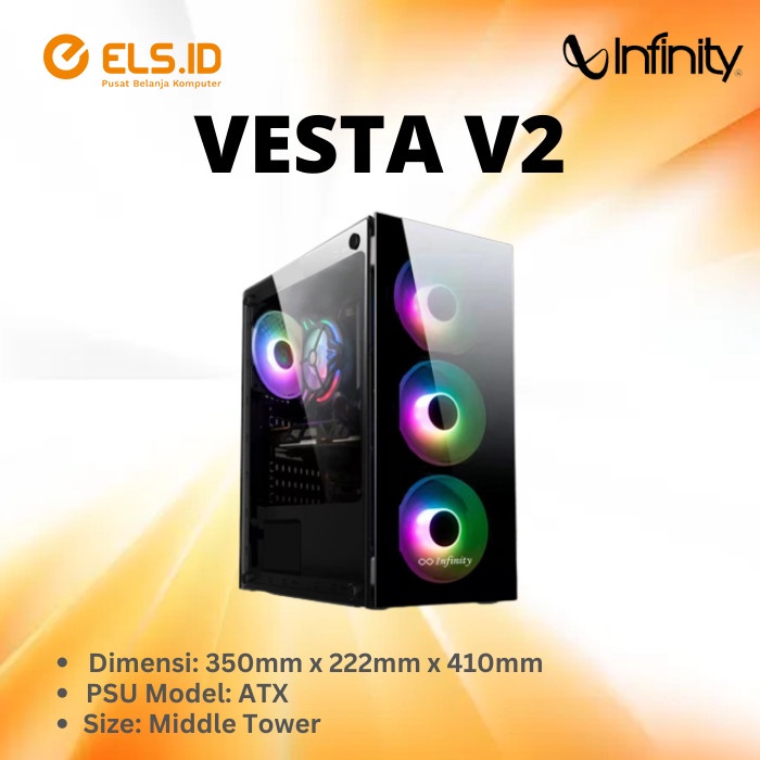 Jual Casing PC Infinity Vesta V2 4x Fan Sparkle | Shopee Indonesia
