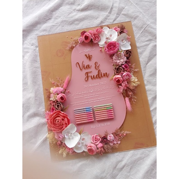 Jual Layout Mahar Akrilik Abstrak Full Bunga 35x45 | Shopee Indonesia