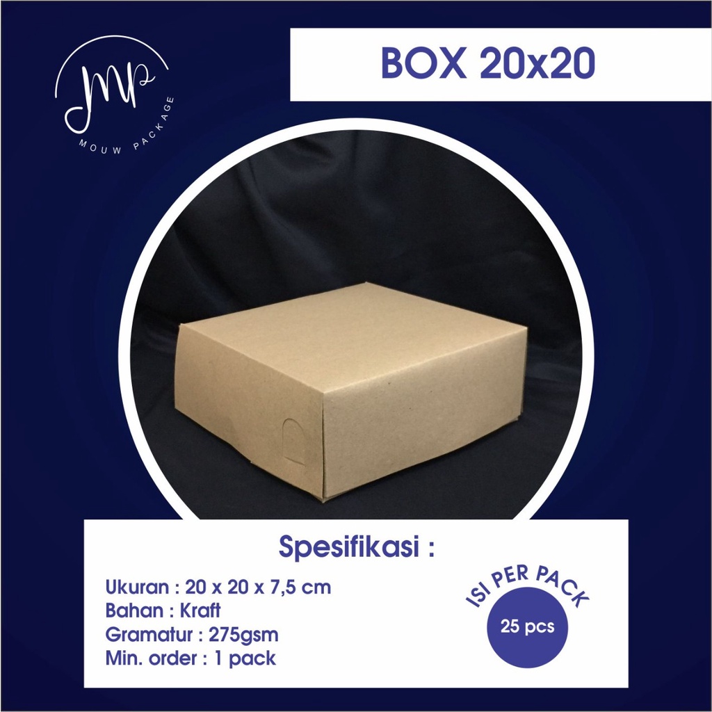 Jual BOX 20X20 / BOX CATERING / BOX HAJATAN / BOX KRAFT KOTAK / DUS KUE ...