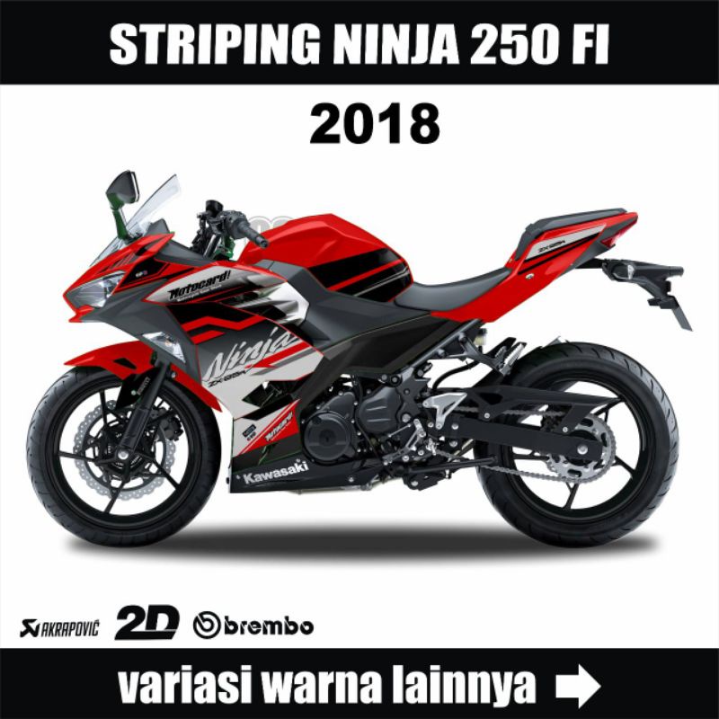 Jual Cutting Decal Striping Ninja 250 Fi New 2018 Stiker Variasi Motif ...