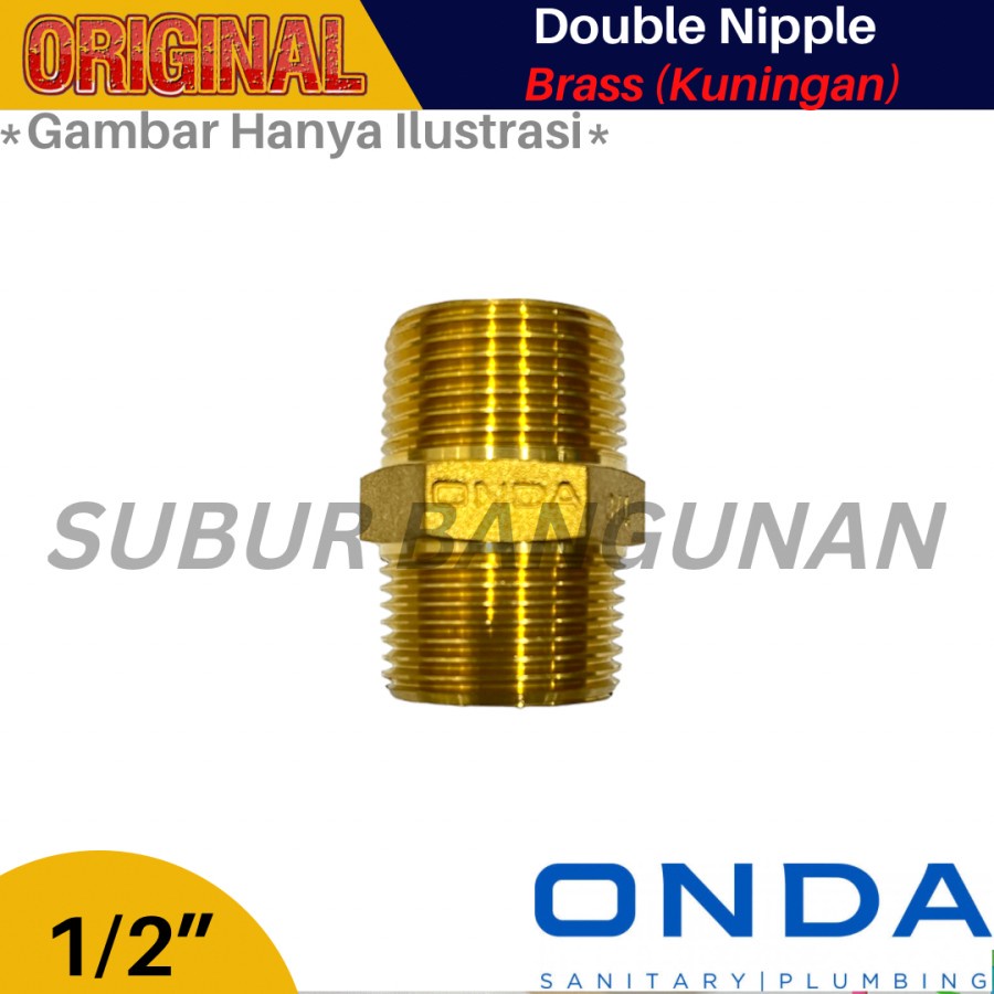 Jual Double Nipple Onda 1/2" Brass Kuningan Doble Nepel Nepple Valve | Shopee Indonesia