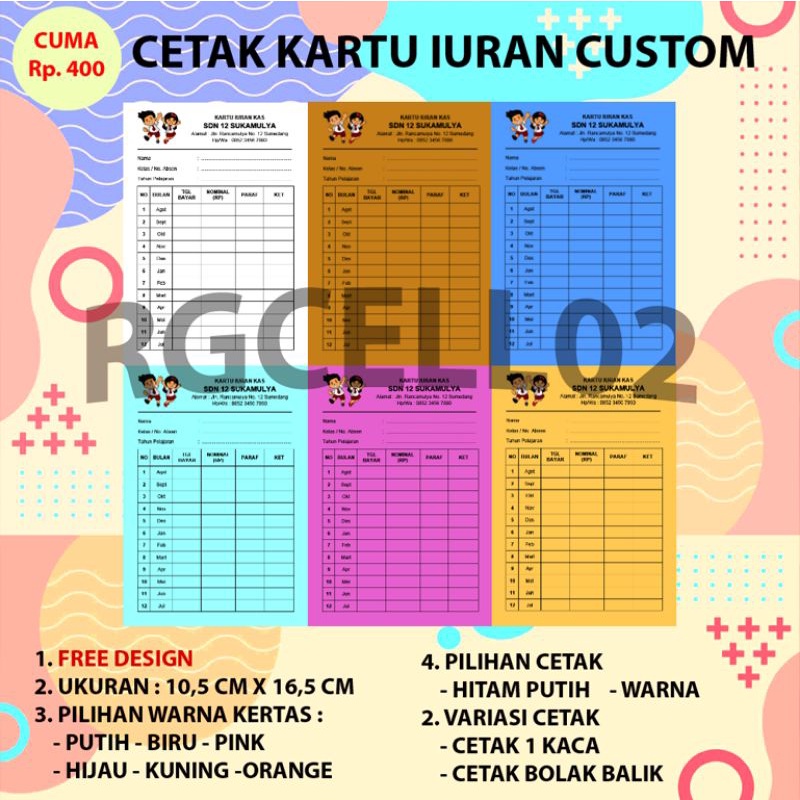 Jual MURAH + TEBAL - KARTU IURAN / SPP / IURAN RT / IURAN SAMPAH ... Jual MURAH + TEBAL - KARTU IURAN / SPP / IURAN RT / IURAN SAMPAH ...