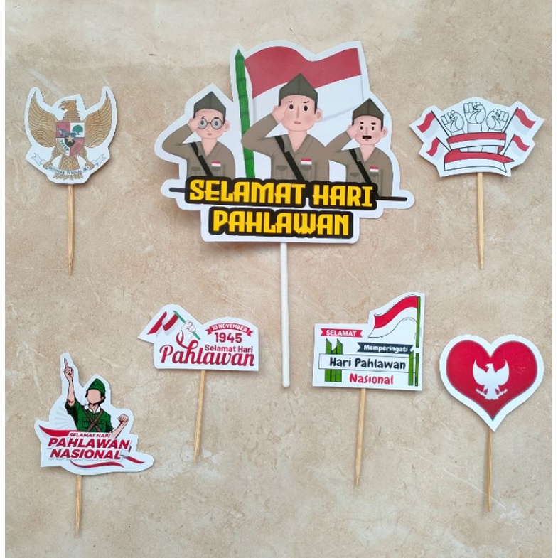 Jual topper tusukan hiasan kue cake nasi tumpeng memperingati hari ...