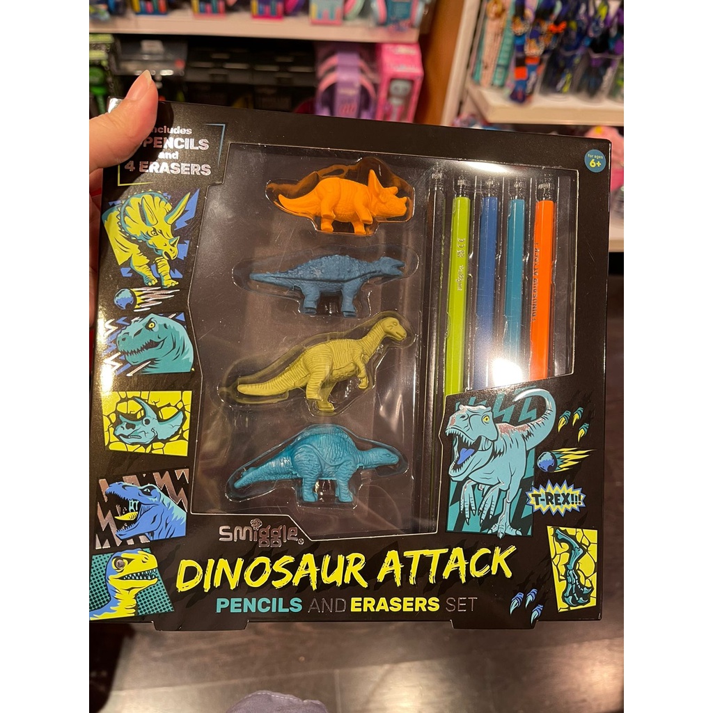 Jual SMIGGLE PENCIL AND ERASER SET DINO - PENSIL PENGHAPUS SMIGGGLE ...