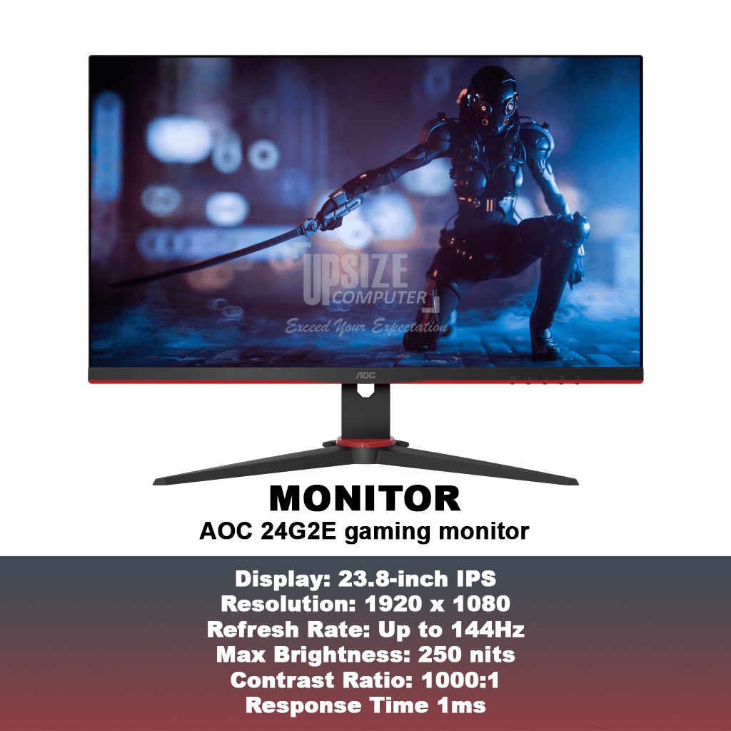 Jual Monitor LED AOC 24G2E 24" IPS 1080 144hz 1ms HDMI gaming | Shopee ...