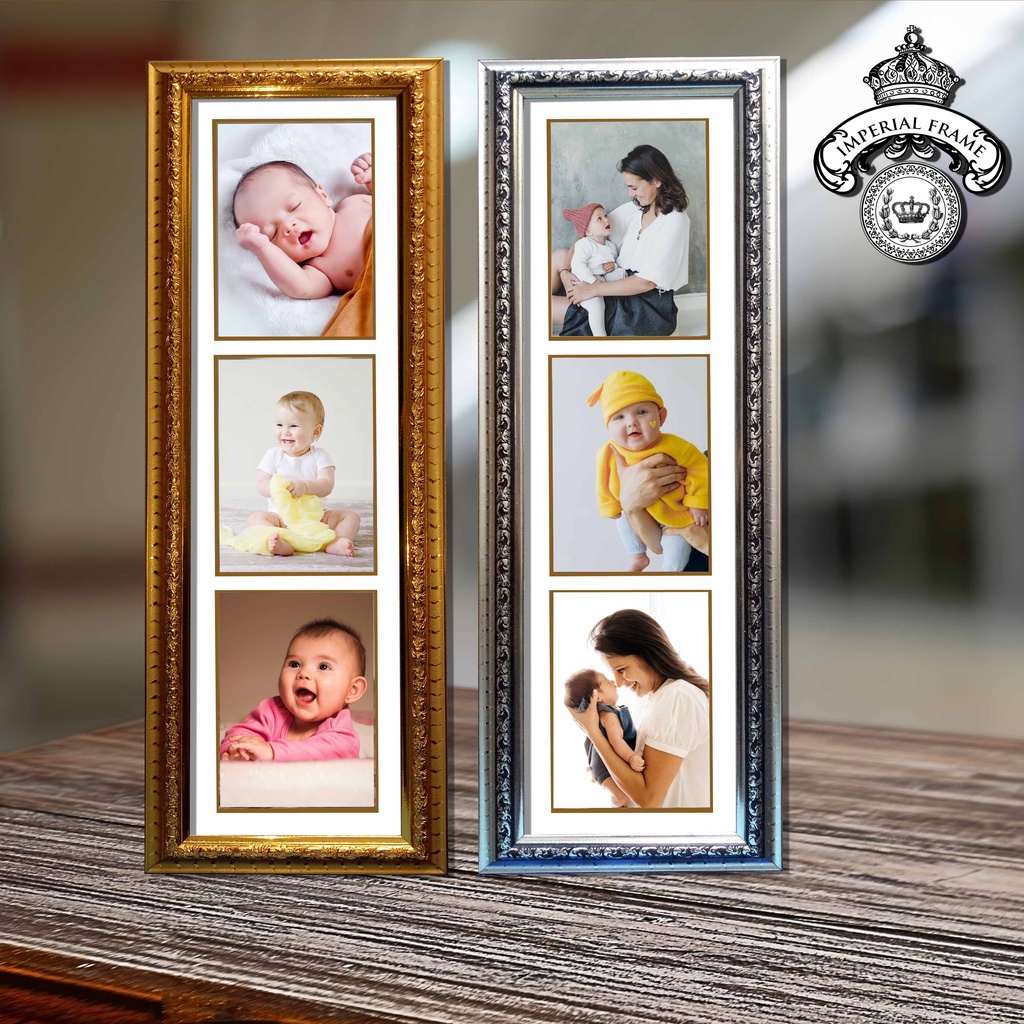 Jual Bingkai Frame Figura Foto 4R susun 3 ( 3 in 1 ) | Shopee Indonesia