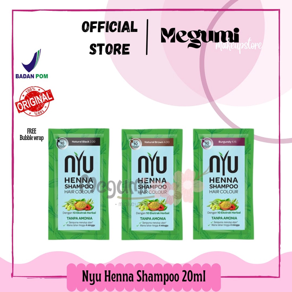 Jual NYU Henna Shampoo Hair Color 20 ML | Shopee Indonesia