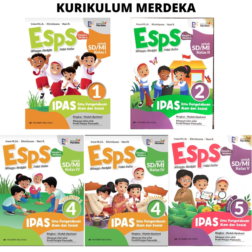 Jual KURIKULUM MERDEKA BUKU ESPS IPAS SD/MI Kelas 1 2 3 4 5 6 Penerbit Erlangga - Irene M.J.A ...