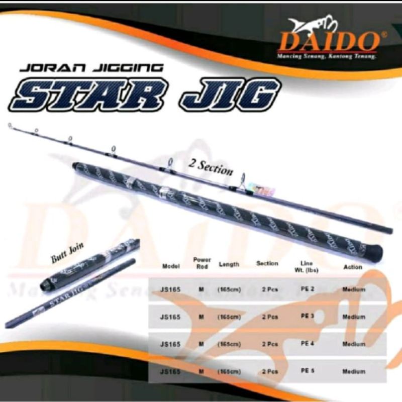 Jual Joran Daido Star Jig 165 PE-3 Carbon || Joran Daido Jigging ...
