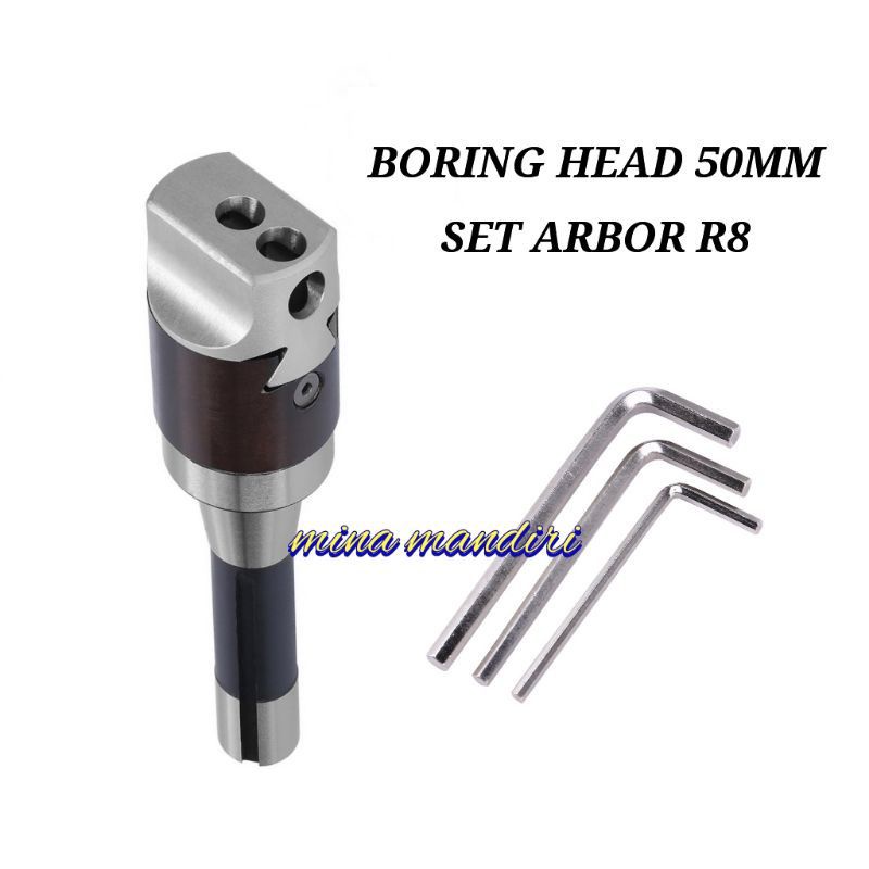 Jual Boring Head Alat Korter Lubang 50mm Set Arbor R8 Cocok untuk mesin ...