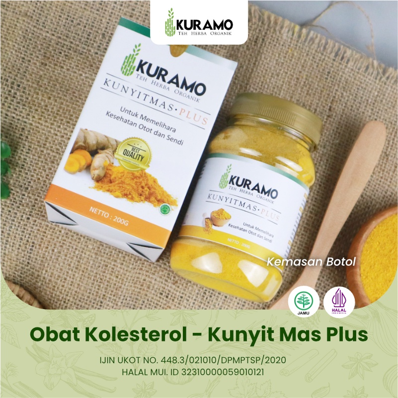 Jual Obat Kolesterol Kunyit Mas Plus Kuramo Teh Jamu Bubuk Herbal 200gr ...