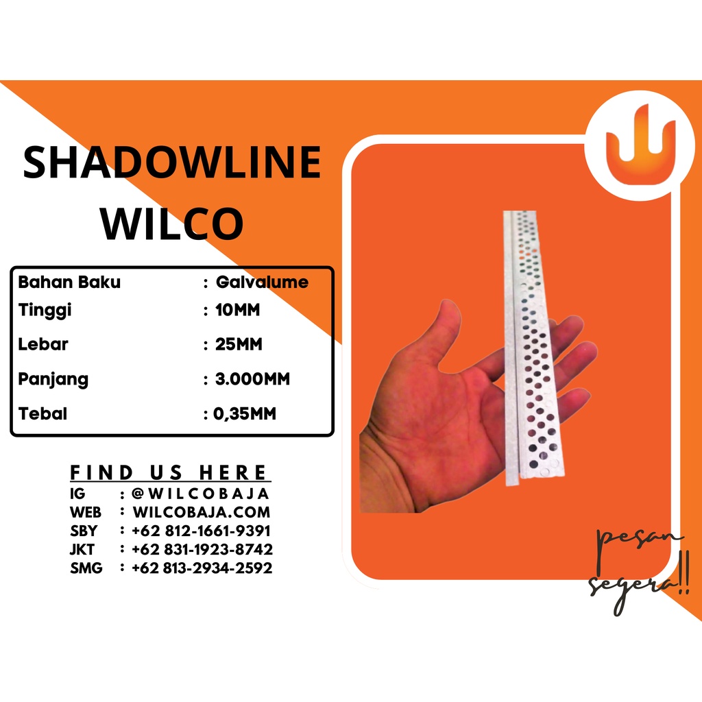 Jual WILCO BAJA RINGAN - SHADOW LINE / TALI AIR GYPSUM GALVALUME | Shopee Indonesia