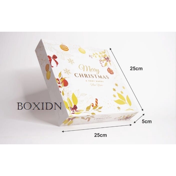 Jual Cream Box Natal 25x25 Box Natal 4 toples 250gr dus natal kotak ...