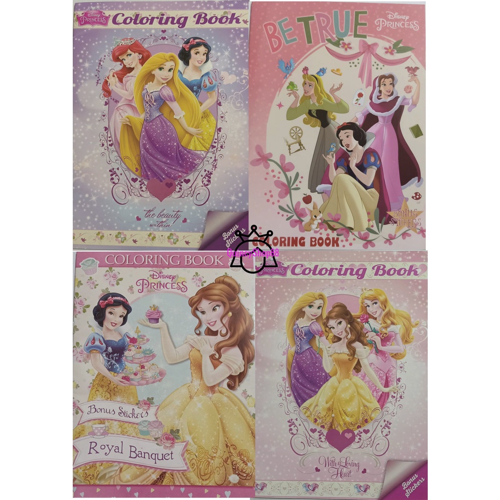 Jual Buku Mewarnai/ Coloring Book Disney Princess Aurora, Belle, Snow ...