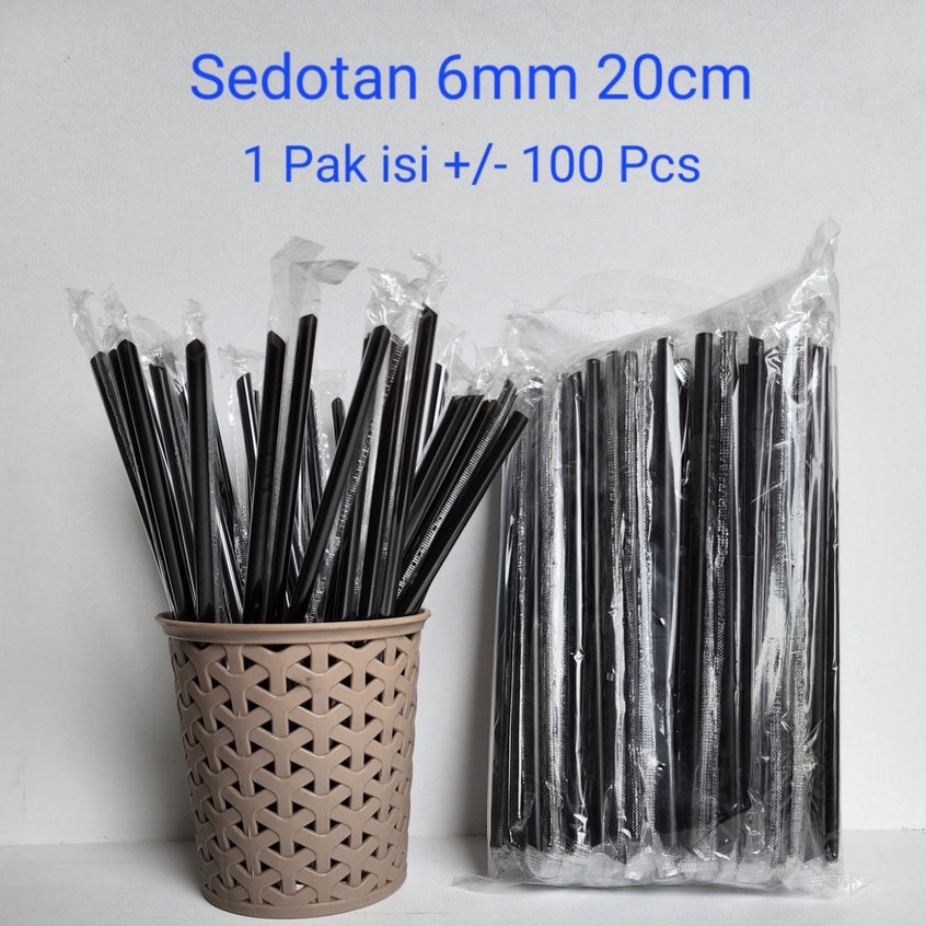 Jual Sedotan Steril 6mm x 20cm 100 Pcs l Sedotan Plastik Kopi Lurus ...