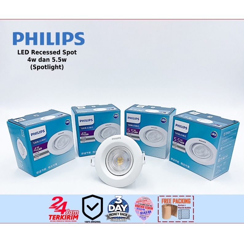 Jual Philips Downlight Spotlight Adjustable Lampu Sorot LED Recessed Spot . entah Pomeron ...
