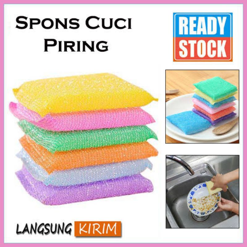 Jual Spon Cuci Piring Warna Warni Super Magic Spons Dish Washing Harga ...