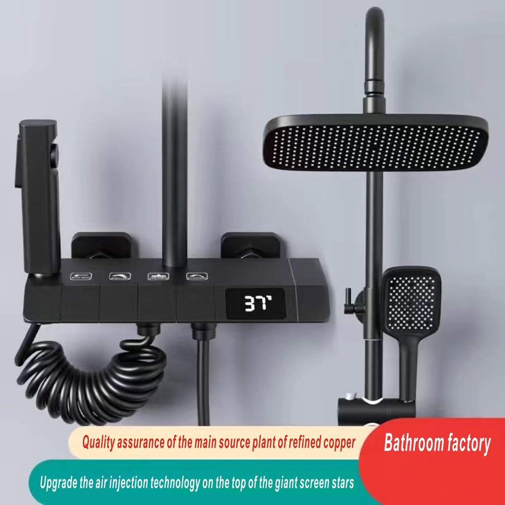 Jual shower head constant shower temperature shower set gray piano keys ...