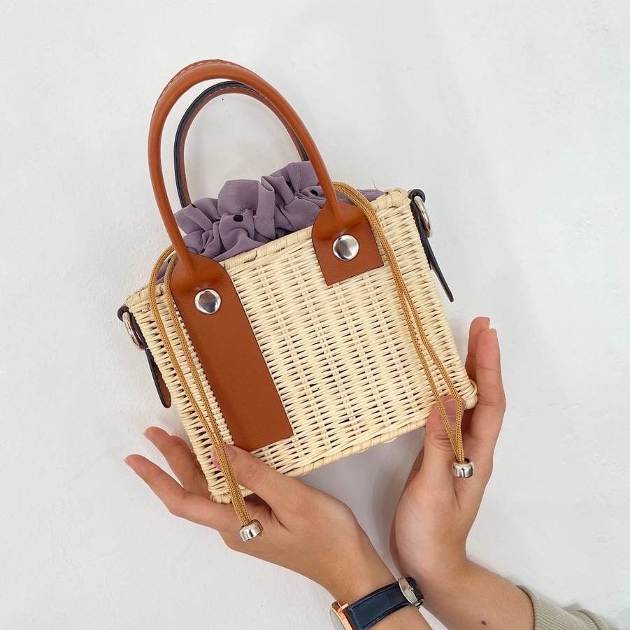 Jual PSBN - Elycia Rattan Bag Tas Rotan Selempang Bahu Sling Bag Mini ...