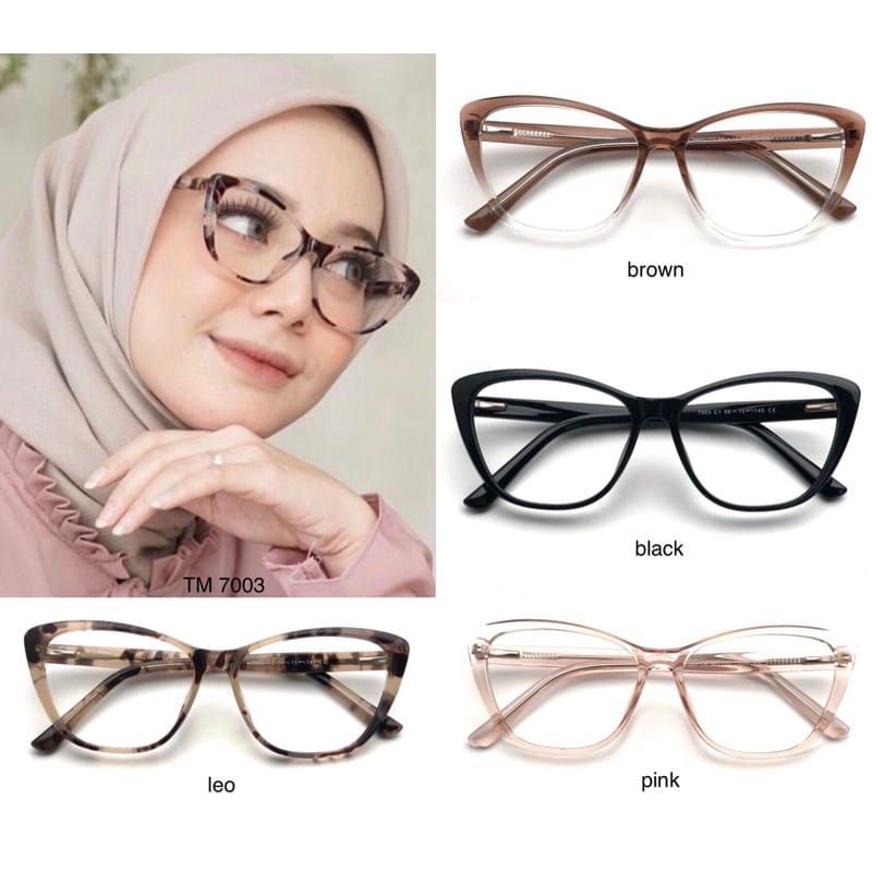 Jual FRAME KACAMATA WANITA CAT EYE RIKU 7003 GRATIS LENSA ANTI RADIASI ...