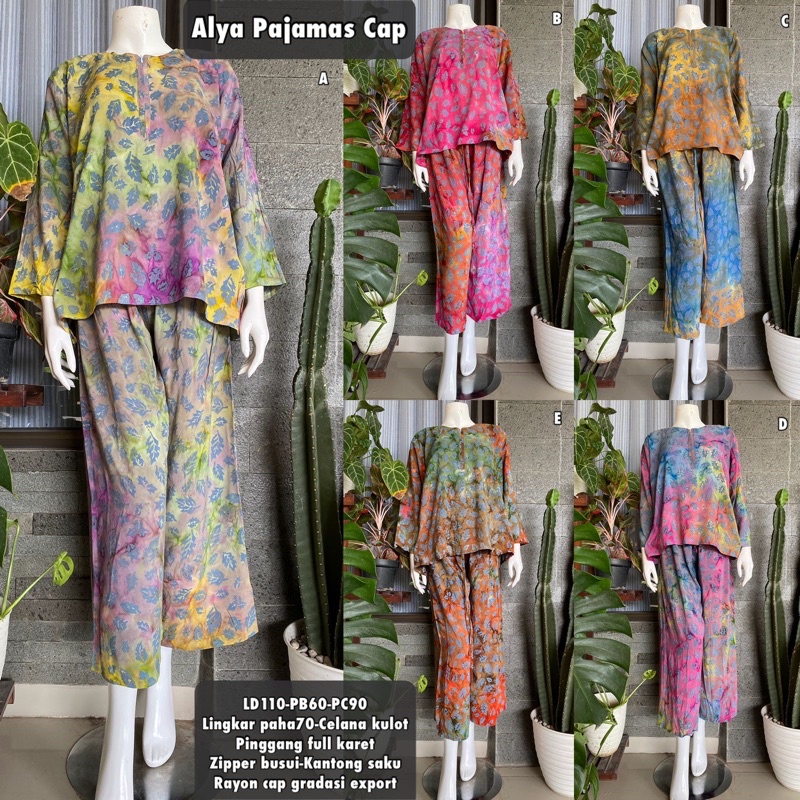 Jual Luna Pajamas Cap | Batik Halus | Piyama Batik Cap | Setelan | Shopee Indonesia