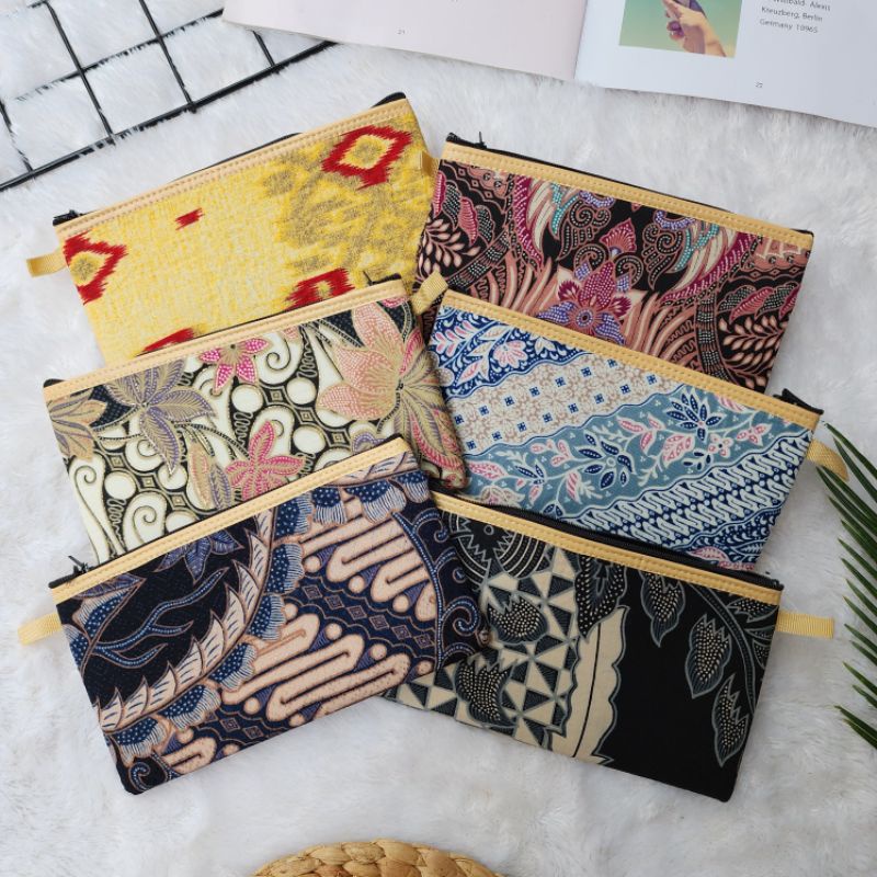 Jual SS - Souvenir dompet batik dengan resleting ukuran besar 19,5 cm x ...