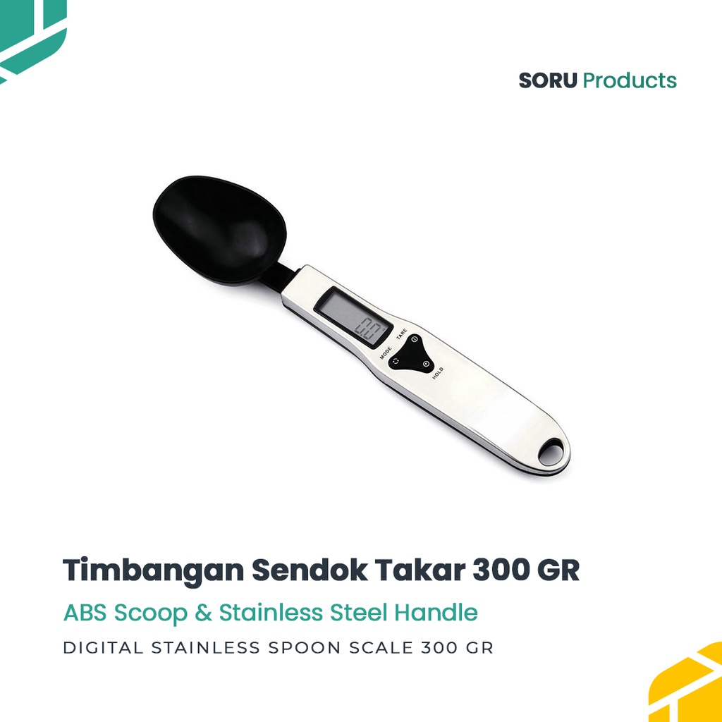 Jual Soru Timbangan Sendok Takar Digital Stainless Spoon Scale 300 Gram ...