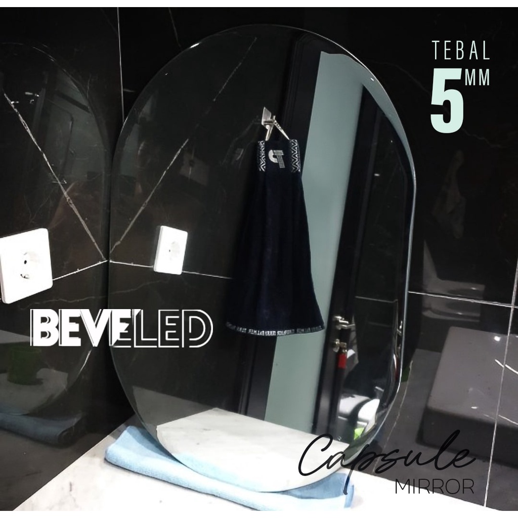 Jual KACA CERMIN Capsule Mirror Arch Rectangle 50 x 70 Kaca gantung ...