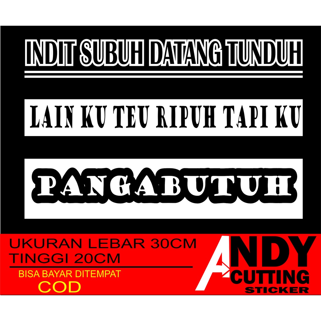 Jual Cutting Sticker Kata2 Sunda INDIT SHUBUH DATANG TUNDUH | Shopee ...