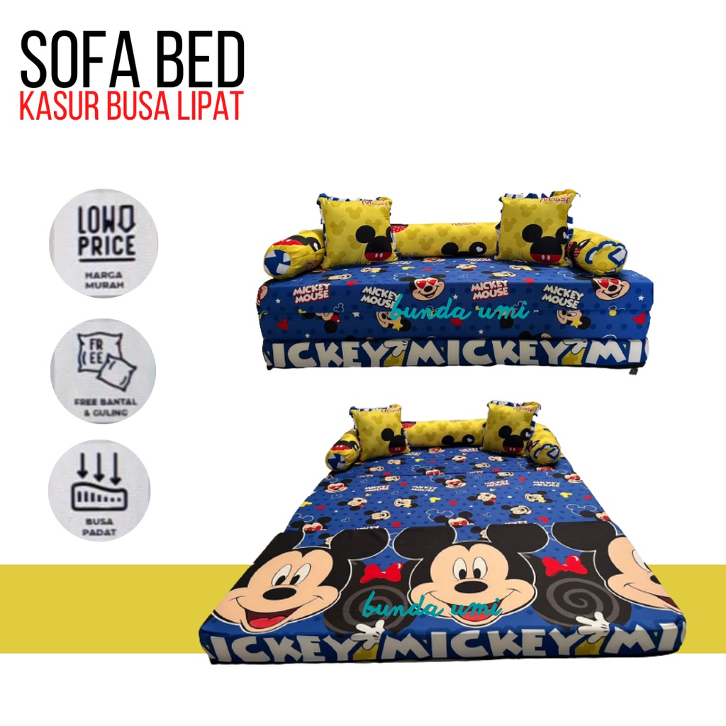 Jual Sofa Bed Minimalis Motif Karakter Kartun Anak Miki Mouse Doraemon ...