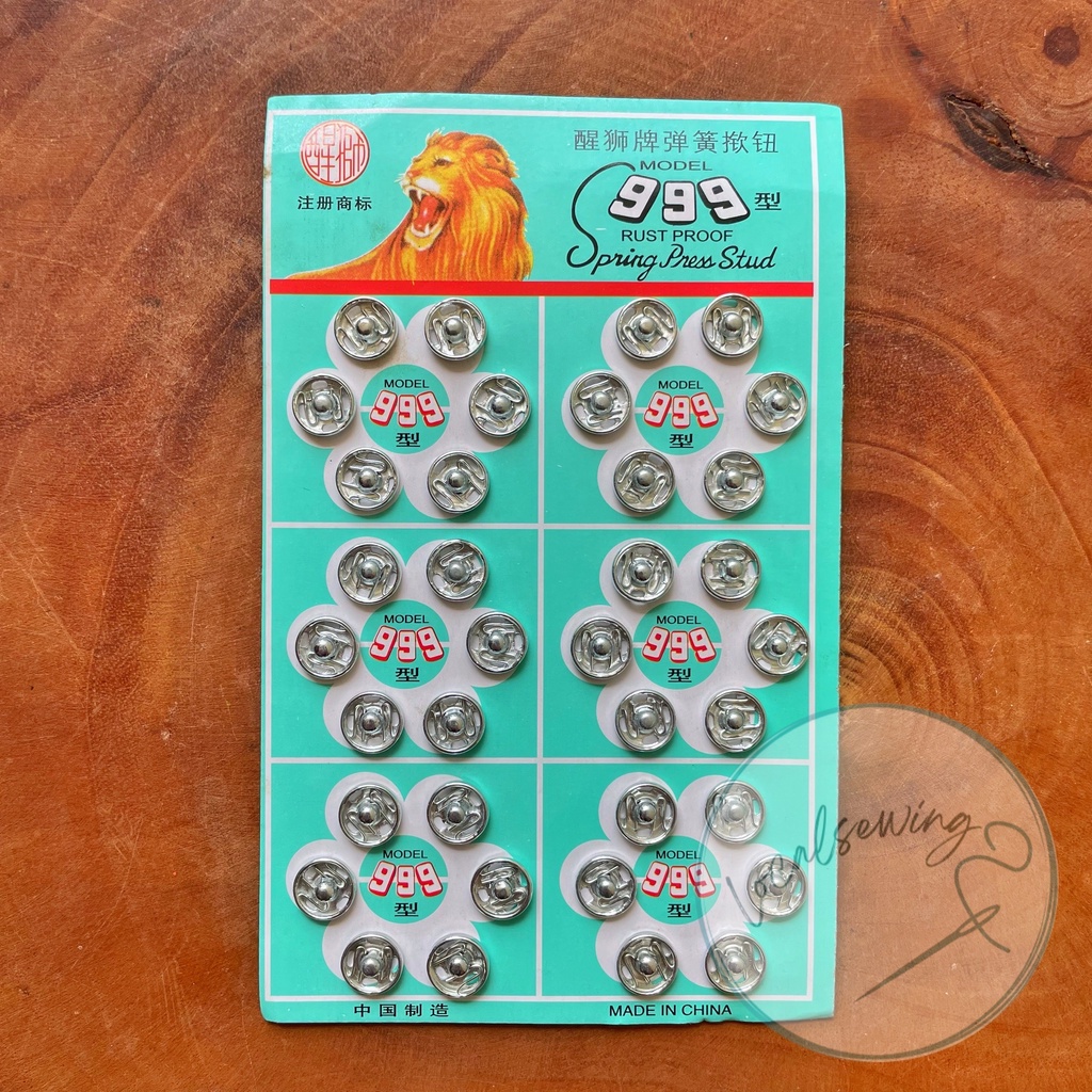 Jual Kancing Jepret / Kancing Cetet 999 8mm 1 Lembar isi 36 pcs ...