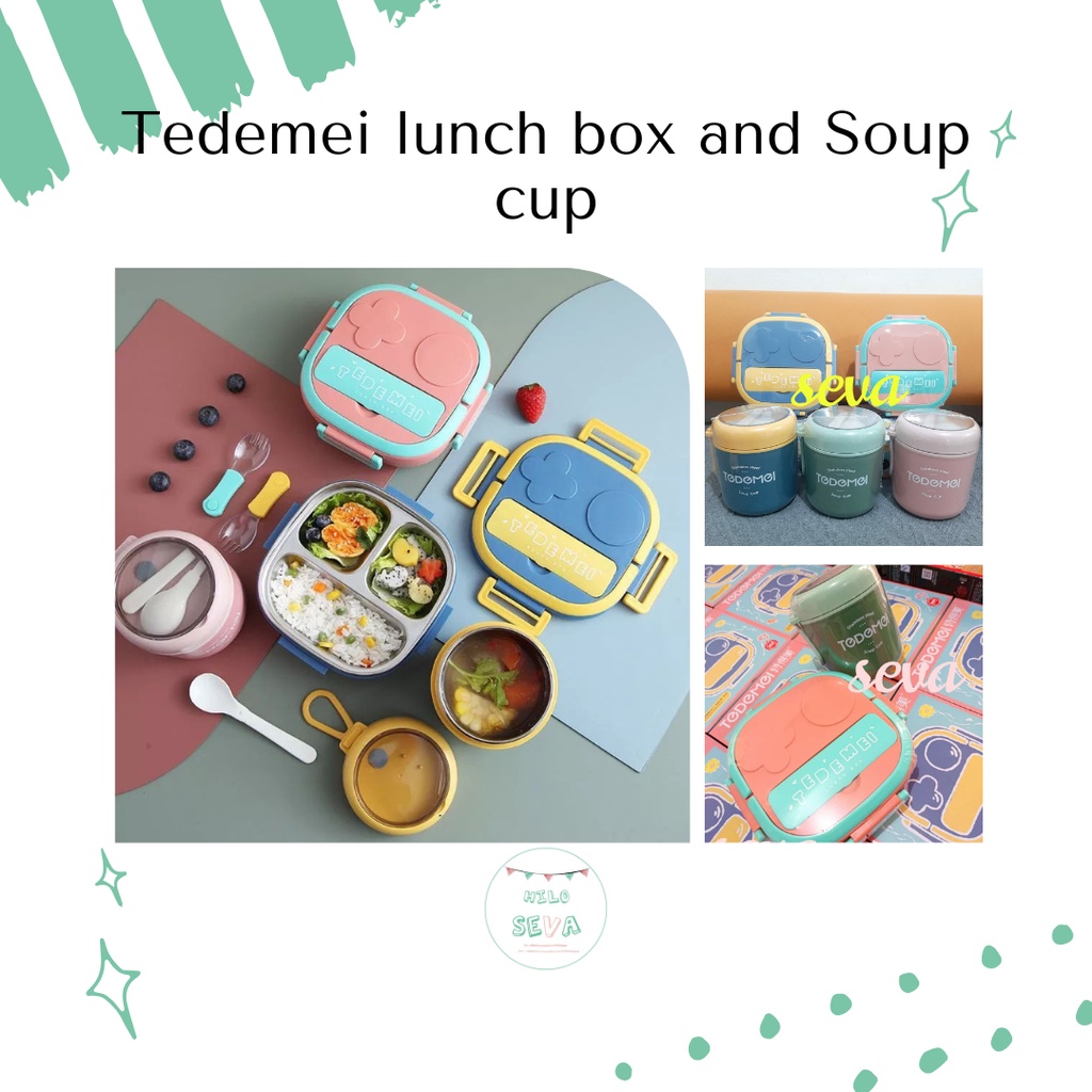 Jual TEDEMEI LUNCH BOX DAN SOUP CUP TEMPAT BEKAL TEDEMEI 3 SEKAT ...