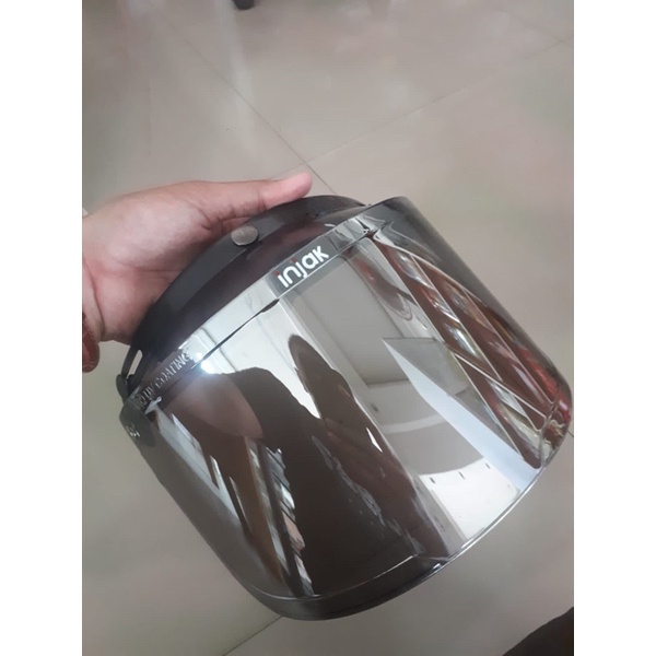 Jual Kaca Helm Datar Merk Injak / Kaca Helm Silver / Kaca Helm Pelangi ...