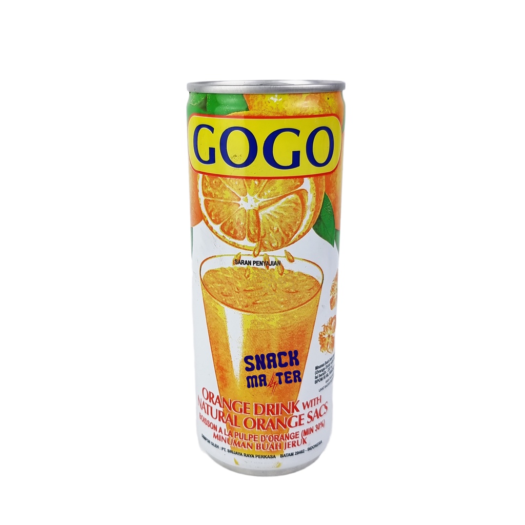 Jual GOGO Orange Drink With Natural Sacs - Netto 237ml | Shopee Indonesia