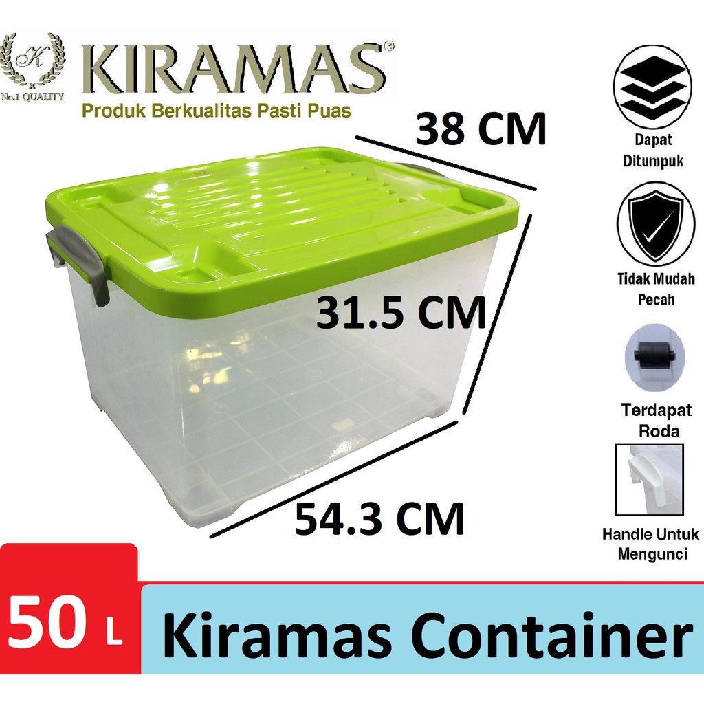 Jual Kiramas Container Box 50 Liter 1038 AR / Besar / Body Transparant ...