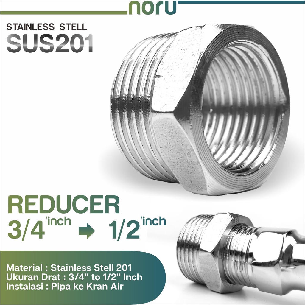 Jual Overloop Stainless 1/2" - 3/4" / Sock Nepel / Sambungan Pipa ...