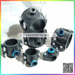 Jual Clamp Saddle Hdpe 90 x 3/4 Inch | saddle pipa hdpe 3 x 3/4" pipa pvc | Shopee Indonesia