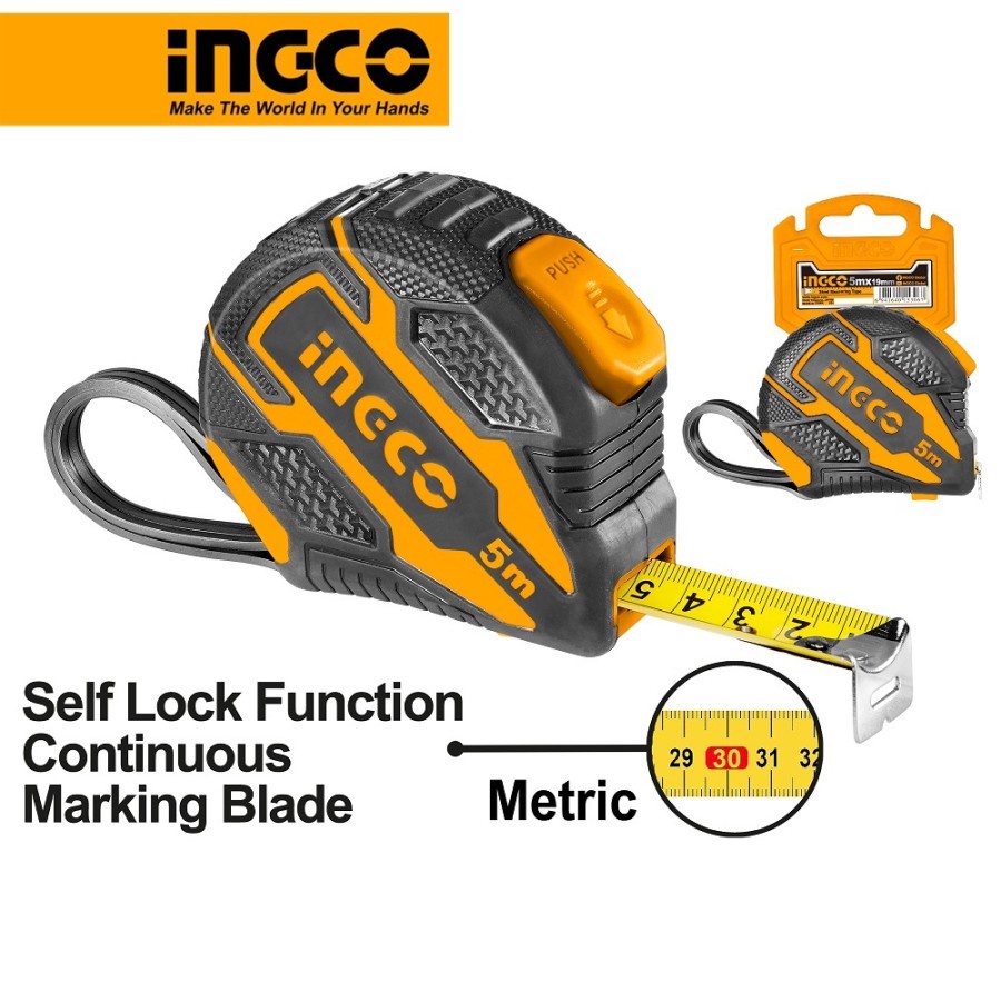 Jual Meteran 5M INGCO HSMT08519 Steel Measuring Tape 5 M Alat Ukur Tukang Meteran Meter Murah ...