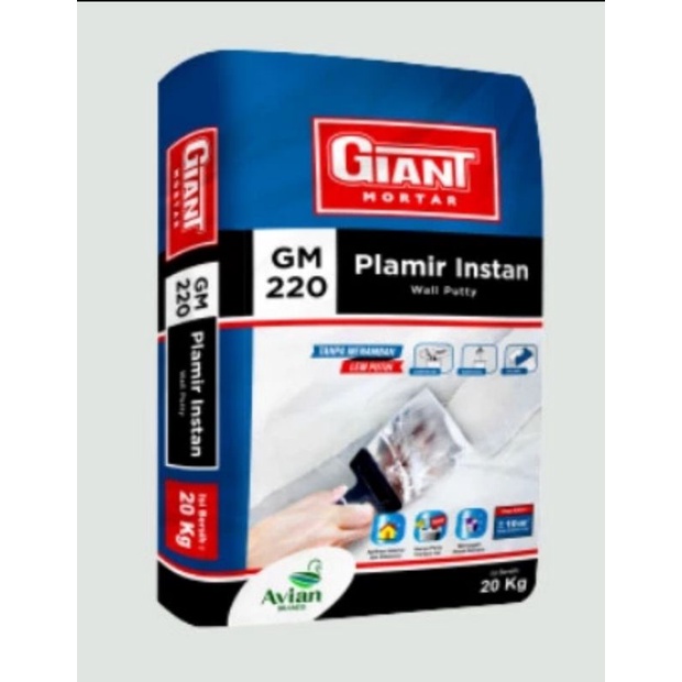 Jual PLAMIR INSTAN MORTAR GIANT GM 220 KEMASAN 20KG | Shopee Indonesia