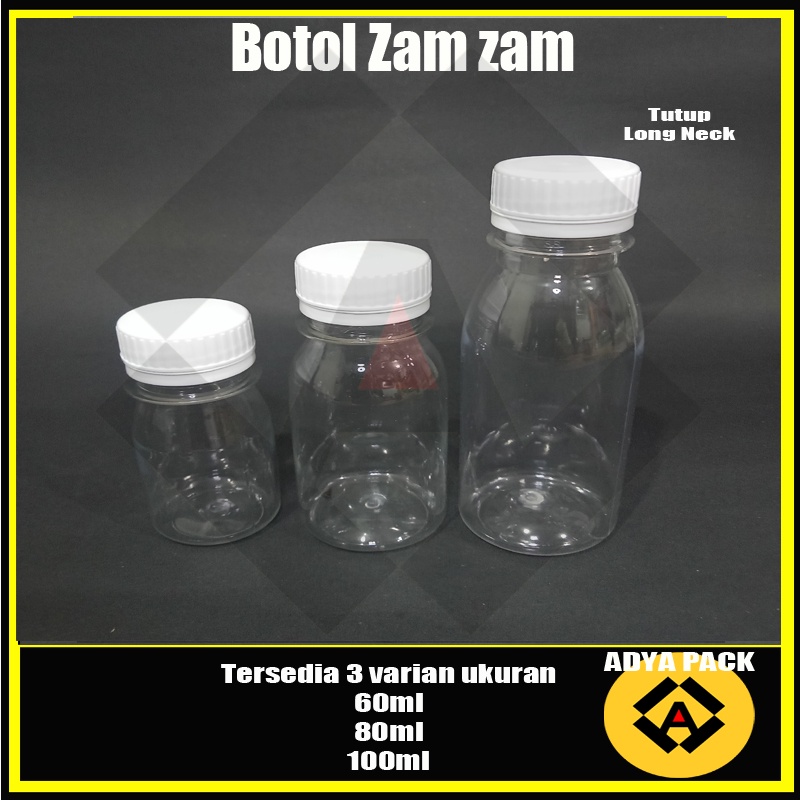Jual Botol Plastik Zam Zam 50ml 60ml 80ml 100ml 120ml - Botol Jelly Polos Botol Pet ECER ...