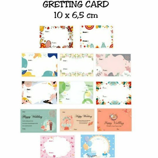Jual KARTU UCAPAN Gretting Card 10x6,5 cm Kartu/label/ucapan/wedding ...