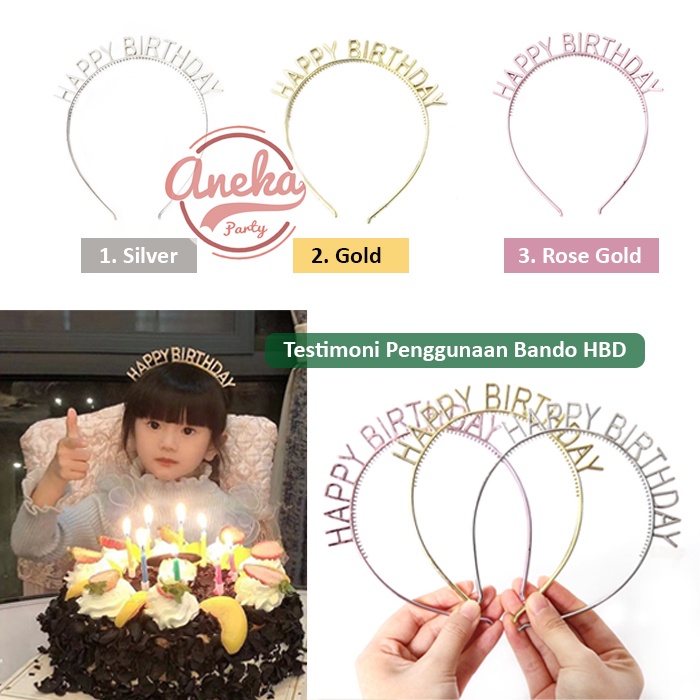 Jual Bando Happy Birthday / Head Band HBD / bandana ulang tahun chrown ...