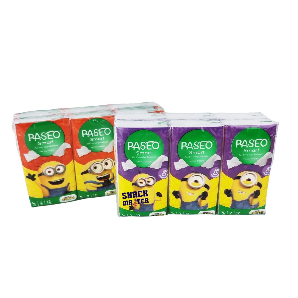 Jual Tisu PASEO Smart Facial Tissue Pocket Edisi Minion Isi 6 Pack (12 ...