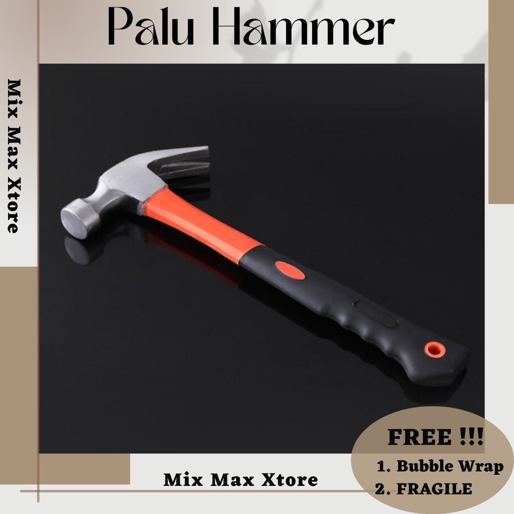 Jual Palu Claw Hammer 500g - Black/Orange / Palu Kambing Besi | Shopee ...