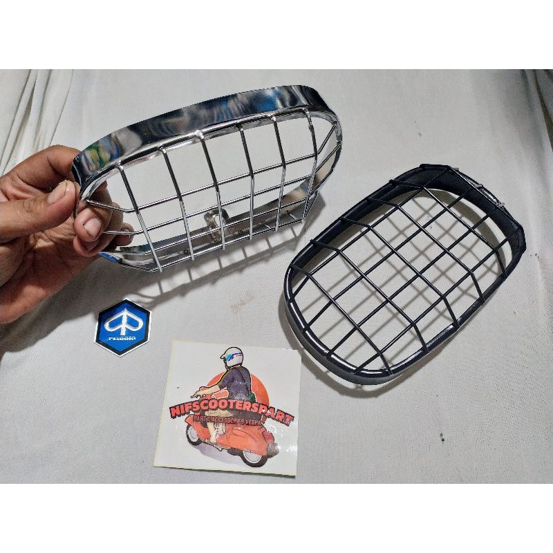 Jual grill lampu depan vespa px ps exclusive spartan croom dan coating ...