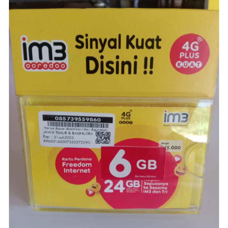 Jual KARTU PERDANA FREEDOM INTERNET 6GB IM3 INDOSAT OOREDOO | Shopee ...