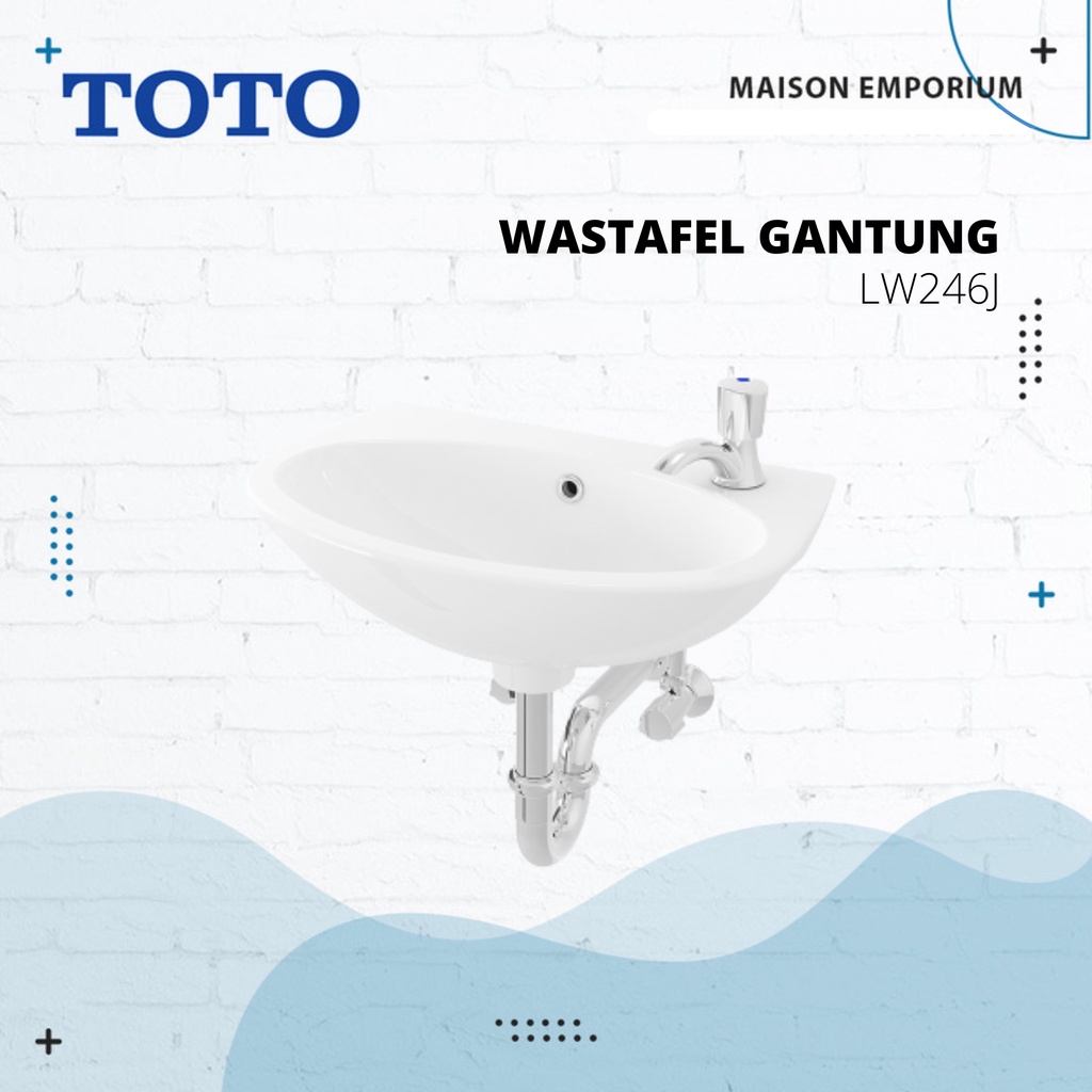 Jual Wastafel TOTO Original LW246J / Wastafel Gantung TOTO Body Only 246 / TOTO Wall Hung ...