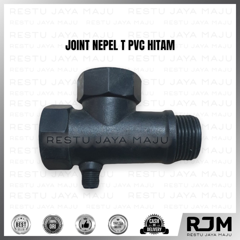 Jual Joint Nepel T PVC Hitam Tee Cabang 4 Sambungan T Otomatis Drat ...