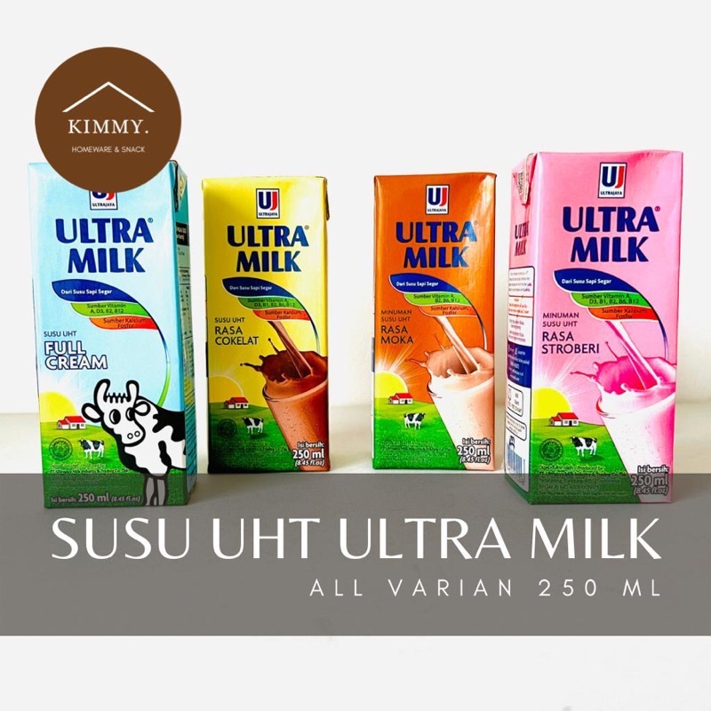 Jual SUSU UHT ULTRA MILK 250 ML ALL VARIAN RASA/ SUSU KOTAK FULL CREAM/COKELAT/MOKA/STRAWBERRY ...